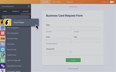 Font Picker Form Widgets Jotform