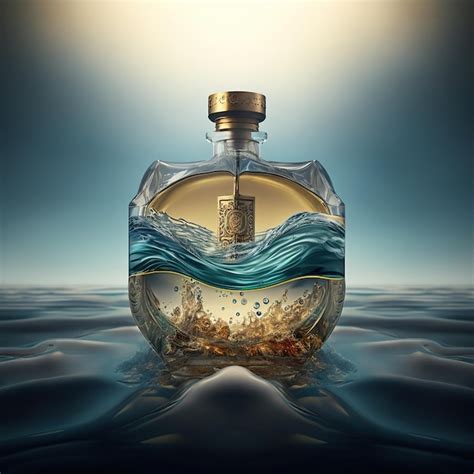 Premium Photo Perfume In Middle Of Sea Creative Glamour Ads For Mock Up