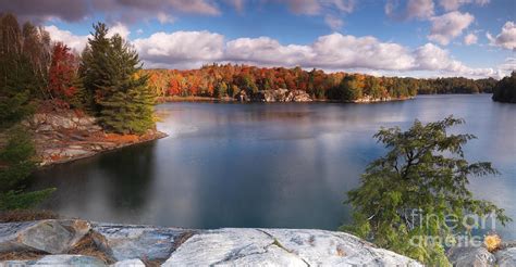 Beautiful Autumn Morning Landscape Panoramic Nature Scenery Photograph