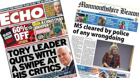 Wales Papers Tory Leader Quits And Ms Cleared By Police Of Any Wrongdoing