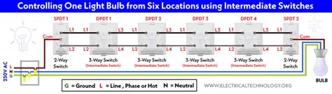 How To Control One Light Bulb From 5 Or 6 Different Places