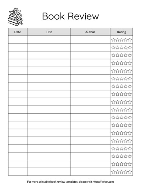 Book Review Template Printable Download Free Printable