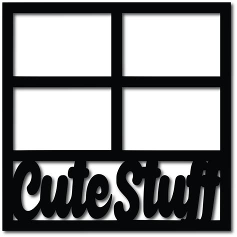 Cute Stuff 4 Frames Scrapbook Overlay Digital Cut File Svg I