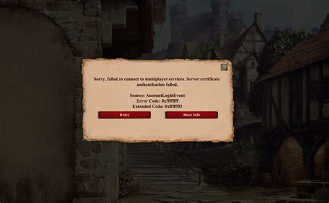I Can Not To Acces To Multiplayer Features Server Certificate Authentication Failed 0xfffffff3