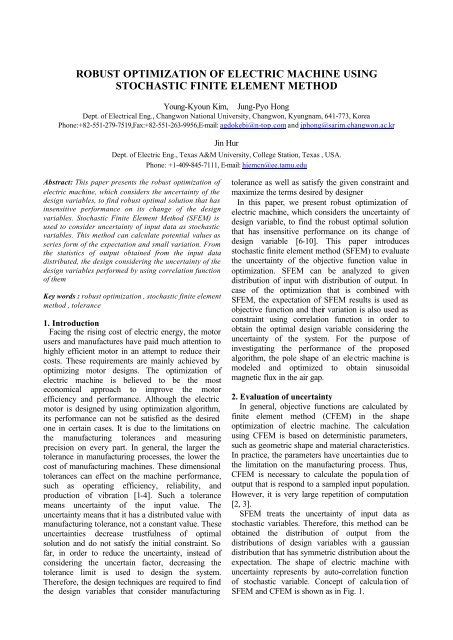 robust optimization of electric machine using stochastic finite