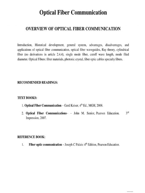 1 Optical Fiber Communication Notes Module 1 Pdf