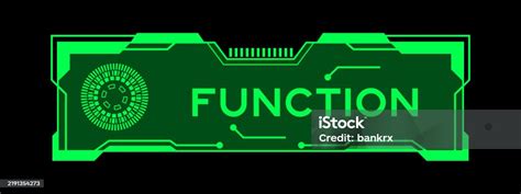 검은 배경의 사용자 인터페이스 화면에 단어 기능이 있는 미래형 Hud 배너의 녹색 결심에 대한 스톡 벡터 아트 및 기타 이미지 결심 결정 공부 Istock