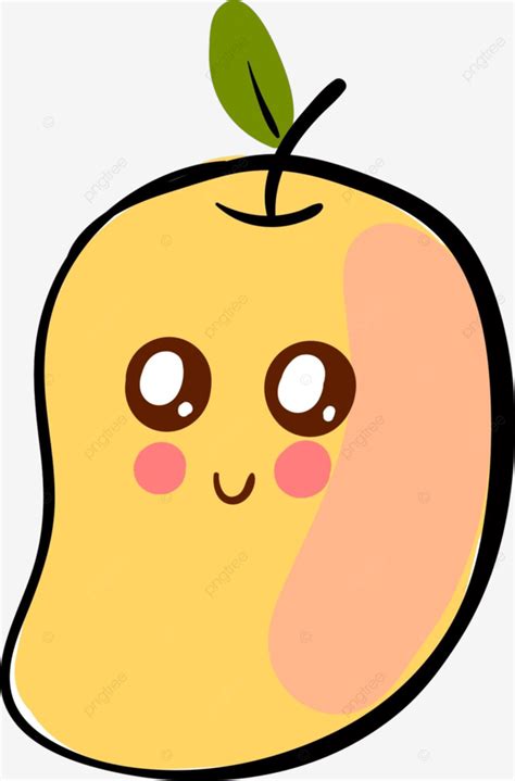 Cute Mangoillustrationvector On White Background Face Mango Art Vector