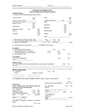 AZDHS Epidemiology Disease Control Doc Template PdfFiller