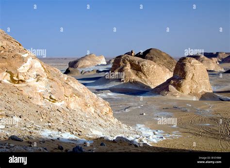 The Wonders Area Of The Whte Desert In Egypts Western Desert Stock