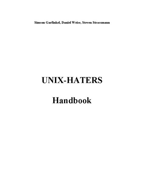 unix haters handbook pdf