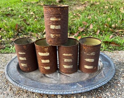 Rusty Tin Cans Rustic Rusty Cans Primitive Rustic Rusty Cans