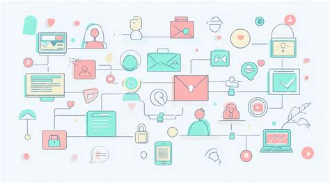 Digital Communication Flowchart Illustrating Various Connections And