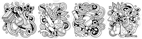 Science Cartoon Vector Doodle Designs Set Stock Vector 5514156