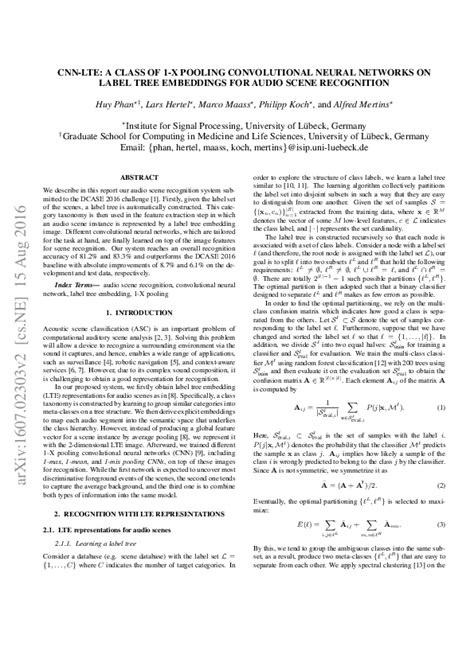 Pdf Cnn Lte A Class Of 1 X Pooling Convolutional Neural Networks On