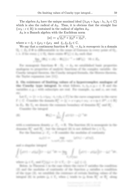SOLUTION On Limiting Values Of Cauchy Type Integral In A Harmonic Algebra With Two Dimensional