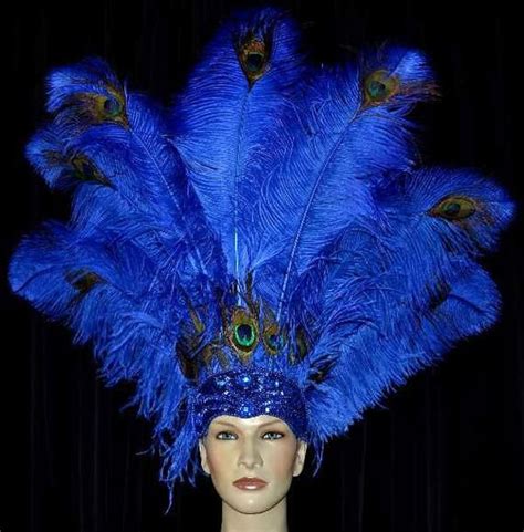 Prime Ostrich Feather Carnival Headdress Showgirl Hat Costume Peacock
