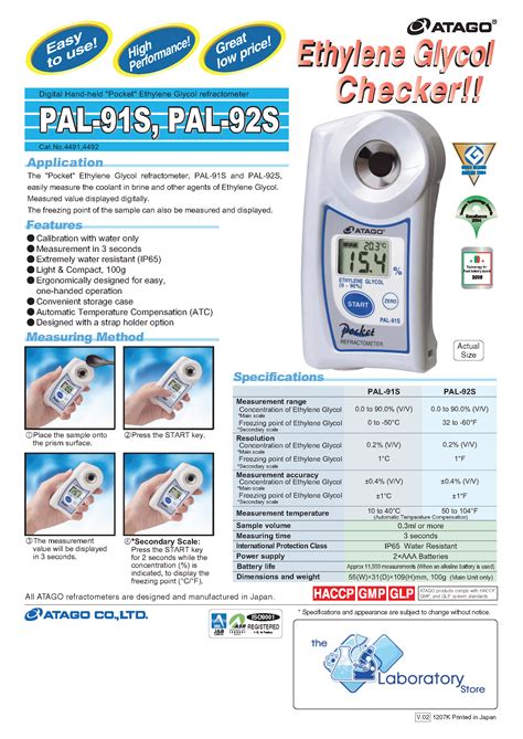 Atago Special Scales Digital Pocket Refractometers In Stock From
