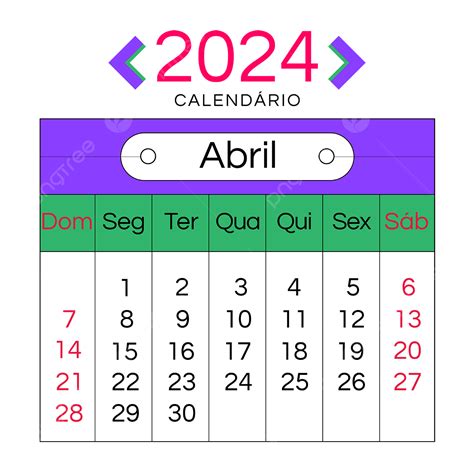 2024年葡萄牙語紫色四月日曆 2024年 葡萄牙語 行事曆向量圖案素材免費下載，png，eps和ai素材下載 Pngtree