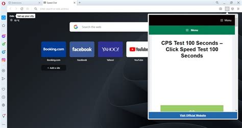 Click Test 100 Seconds Extension Opera Add Ons