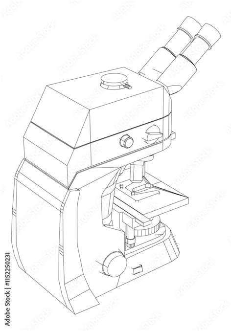 Continuous One Line Drawing Of Microscope Simple Illustration Of