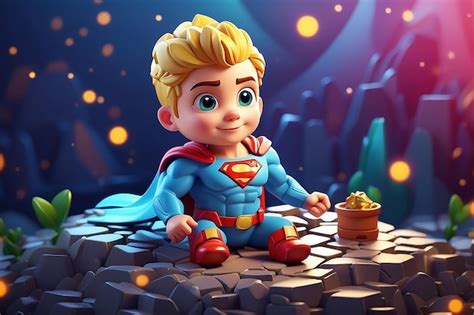 Premium Photo Very Detailed Tiny Cute Superhero Cinematic Lighting Effect