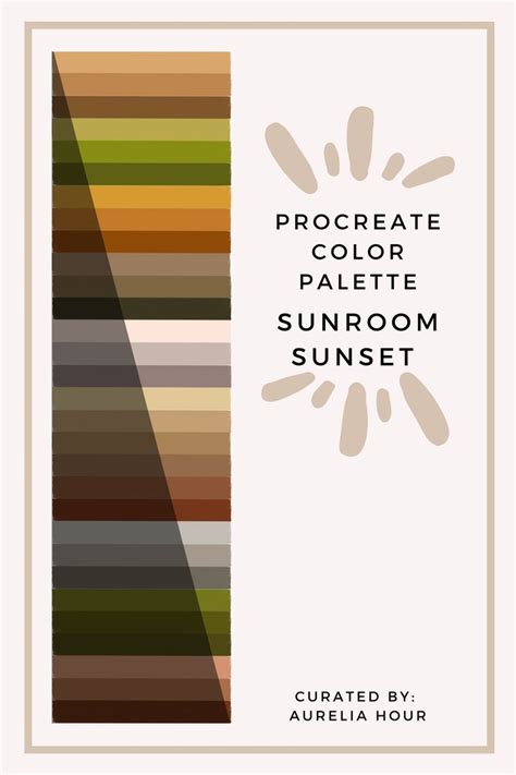 Sunroom Sunset Procreate Color Palette Procreate For Ipad Sunset