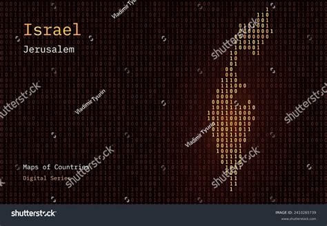 Israel Map Shown Binary Code Pattern Stock Vector Royalty Free
