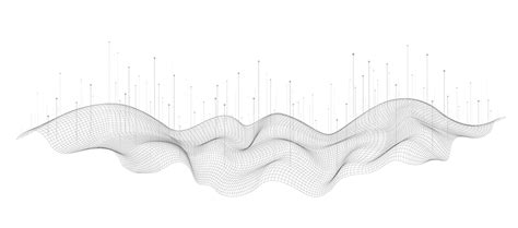 Premium Vector Mesh Wave With Connected Lines And Dots Flow Of Neural Networks On White Background