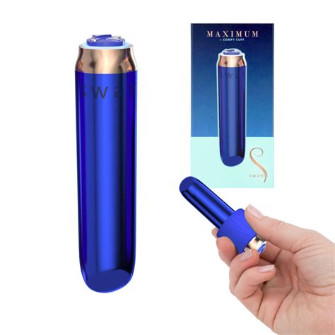Bms Swan Maximum Rechargeable Bullet Vibrator With Comfy Cuff Blue