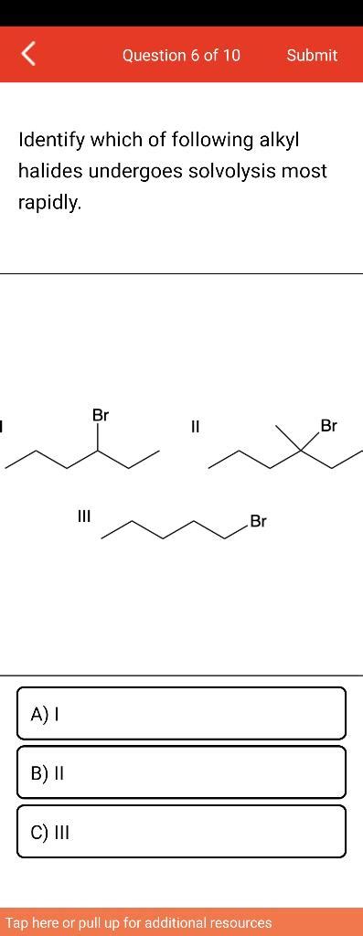 solved identify which of following alkyl halides undergoes