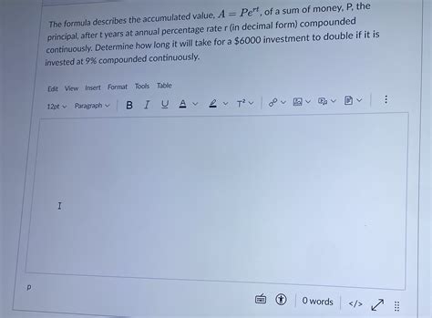 Solved The Formula Describes The Accumulated Value A Pert