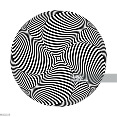 회전 원 설계 요소입니다 3d 환상 선 패턴입니다 패턴에 대한 스톡 벡터 아트 및 기타 이미지 패턴 3차원 형태 검은색