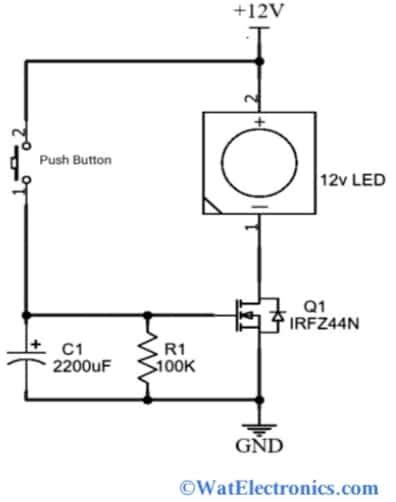 Delay Timer Circuit Using Irfz44n 43 Off