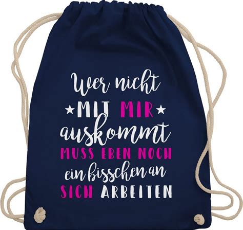 Shirtracer Turnbeutel Wer Mit Mir Nicht Auskommt Rosa Sprüche