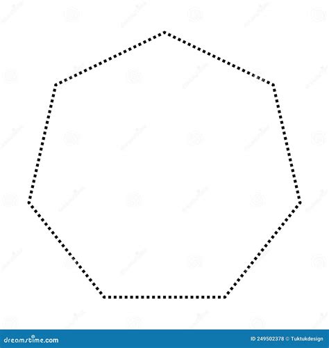 Forma Heptagon Símbolo Pontilhado ícone Vetor Para O Elemento Ui Do