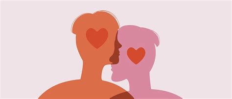 비 바이너리 커플 포옹 실루엣 벡터 스톡 일러스트로 Lgbtq 관계 개념으로 성인 동성애 남자 2 월 14 일 배너로 동성애자에