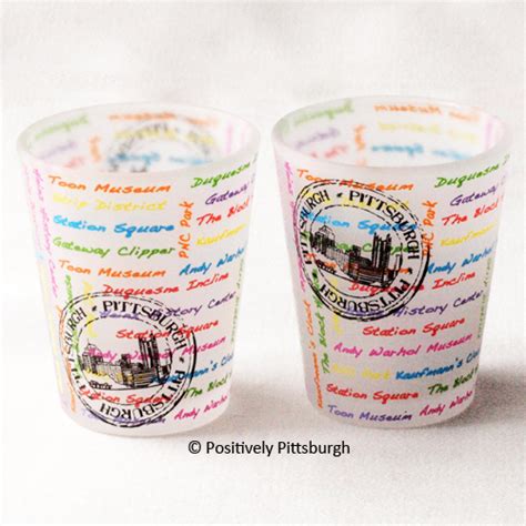 Stamp Shot Glass Positively Pittsburgh