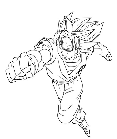 Goku SS Blue Lineart By SaoDVD On DeviantArt