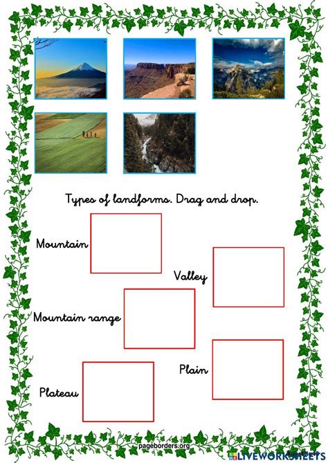 Types Of Landforms Interactive Worksheet Worksheets Library