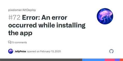 Error An Error Occurred While Installing The App · Issue 72