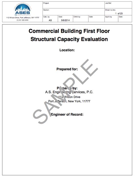 Sample Engineering Plans Reports And Calculations