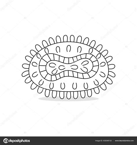 Smallpox Disease Microorganisms Colorless Vector Illustration Stock