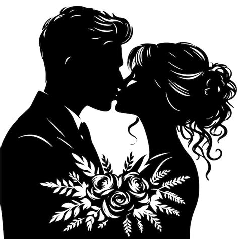Premium Vector Couple Kissing Silhouette Vector On White Background