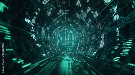 Cybersecurity Matrix Background With Encrypted Codes Floating In A Tech
