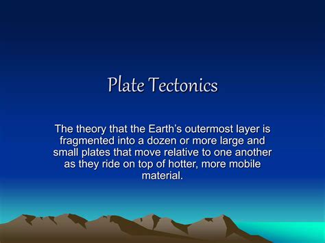 Plate Tectonics Power Pointppt
