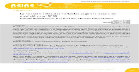 La Relación Entre Dos Variables Según La Escala De