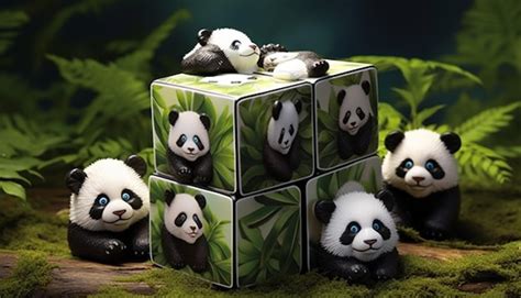 Premium Photo Design A Pandathemed Puzzle Cube With Different
