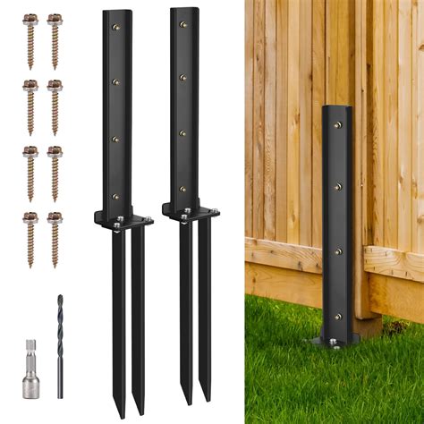 Buy 2 Pack Fence Post Anchor Kit Heavy Duty Steel Fence Post Repair