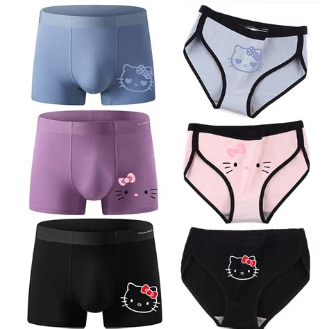 2024 Yongne Anime Hello Kitty Couple Underwear Cute Cartoon New Women